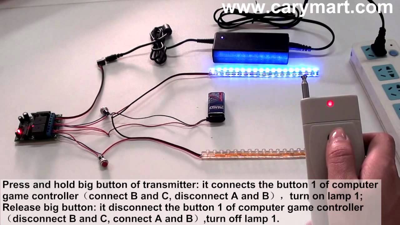 Wireless remote control buttons of computer game controller - YouTube