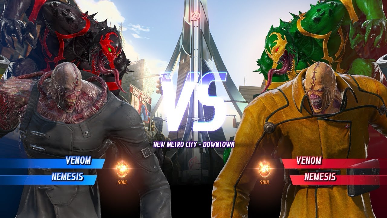 Venom and Nemesis VS Green Venom and Yellow Nemesis - Marvel vs Capcom ...