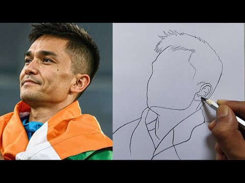 How to draw Sunil Chhetri / Indian Footballer Sunil Chhetri Easy ...