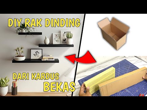Cara membuat RAK DINDING /RAK AMBALAN Dari kardus bekas