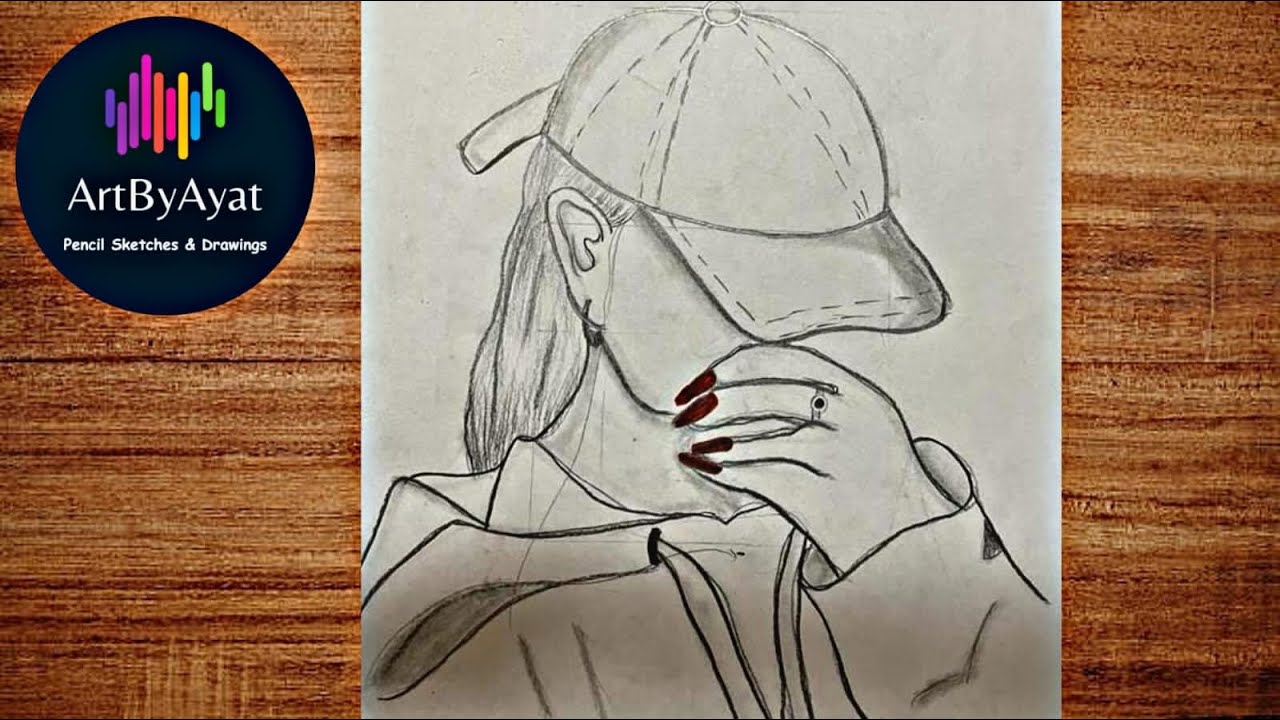 How to Draw Girl With Hidden Face - step by step || Pencil Sketch for ...