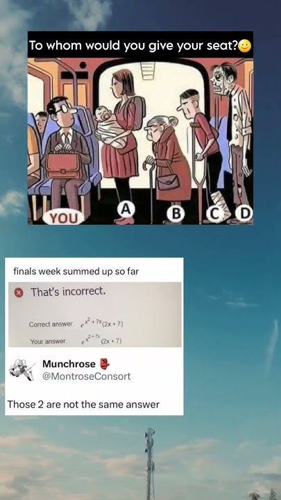 To whom would you give your seat?🌝 #shorts #meme #quiz - YouTube