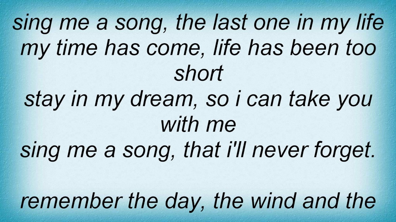 Return - Sing Me A Song Lyrics - YouTube