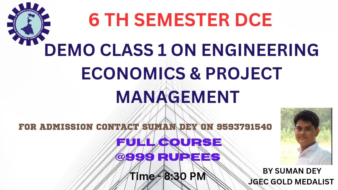 DEMO CLASS 1 ON ENGG ECONOMICS & PROJECT MANAGEMENT / UNIT 1/ 6TH ...