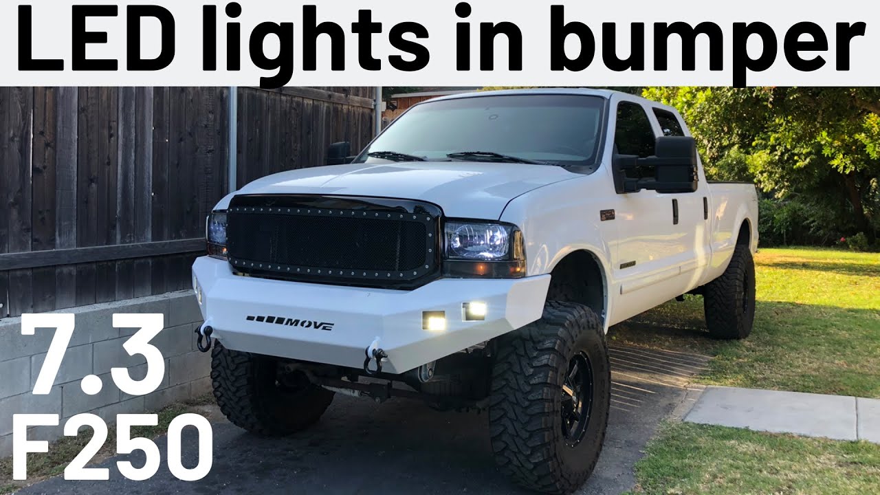 Installing LED light pods in my Move bumper on 7.3 powerstroke! - YouTube
