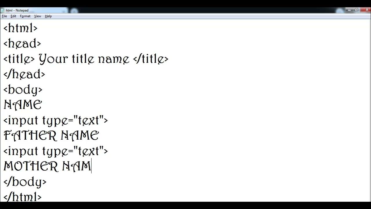 How to use input type tag in html - YouTube
