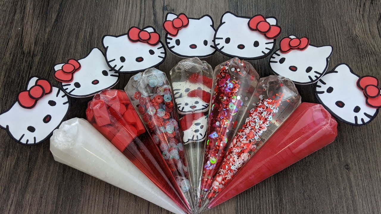 Making HELLO KITTY Slime with Piping Bags | Satisfying Slime Video ...