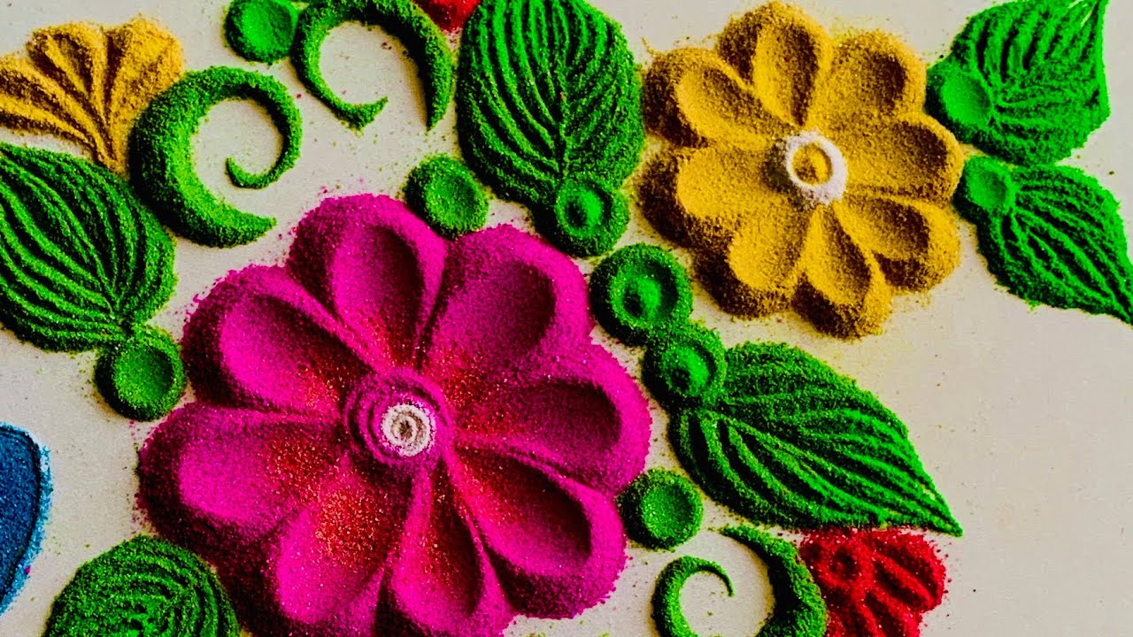 Simple and Easy Rangoli ,Sand Art, Unique rangoli, Relaxing Rangoli ...