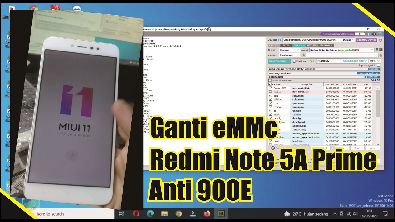 Cara Ganti Emmc Redmi Note 5A Prime Ugg 3/32Gb File Tested - YouTube
