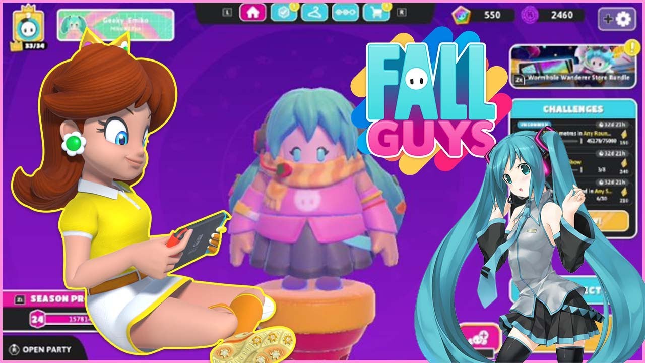 VTuber Princess Daisy Plays Fall Guys Ft. Hatsune Miku | GeekyVoiceActs - YouTube