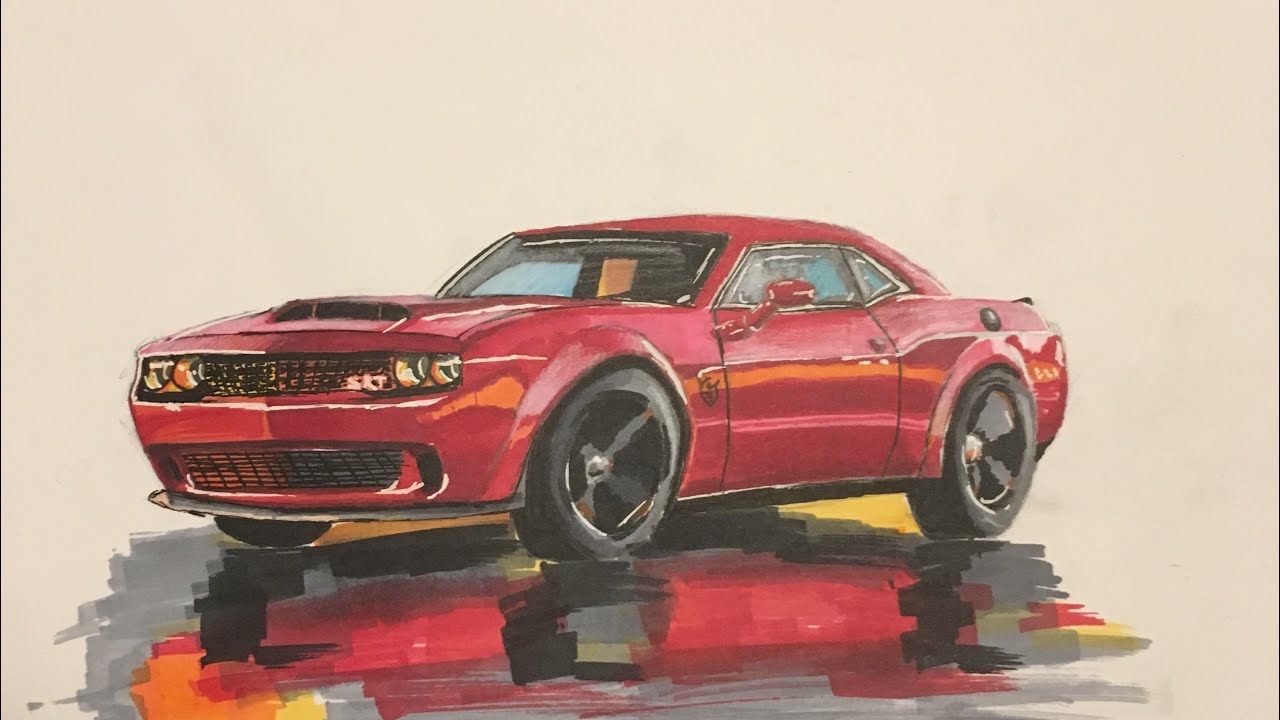 Dodge Demon Drawing - YouTube