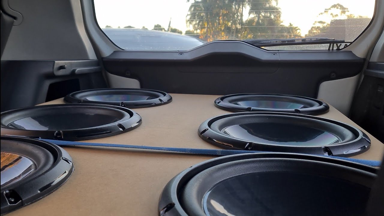 6 Pioneer subwoofers in a small car - YouTube