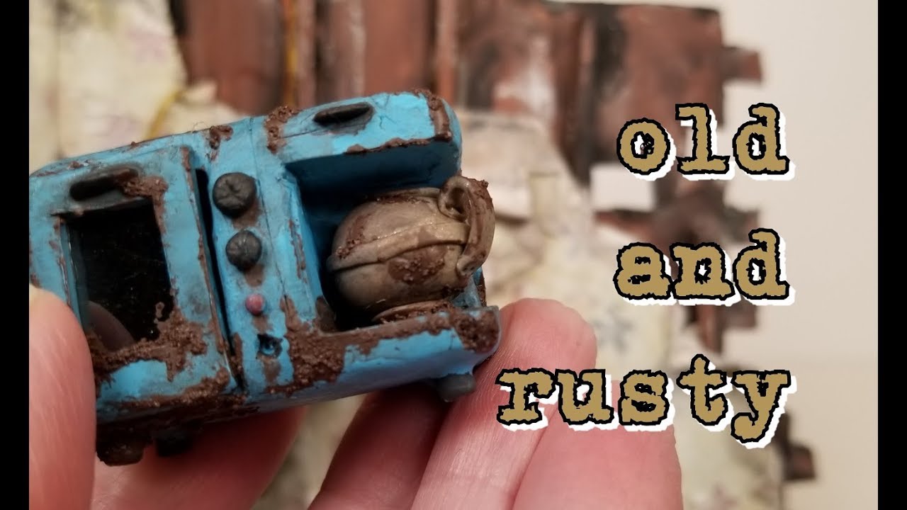 Rusty Polymer Clay Miniature Appliance (Abandoned Coffee Shop 7) - YouTube