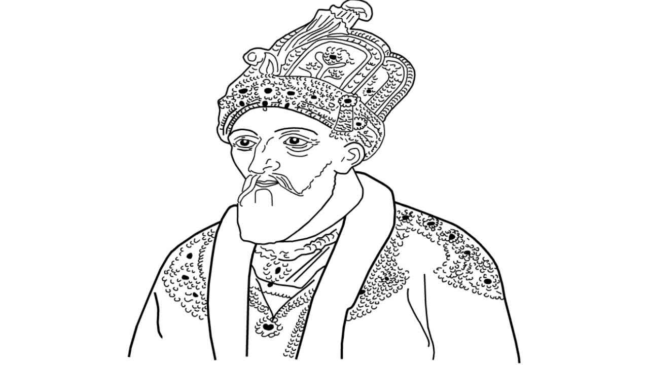 How to draw Bahadur Shah Zafar face II mughal emperor Bahadur Shah ...