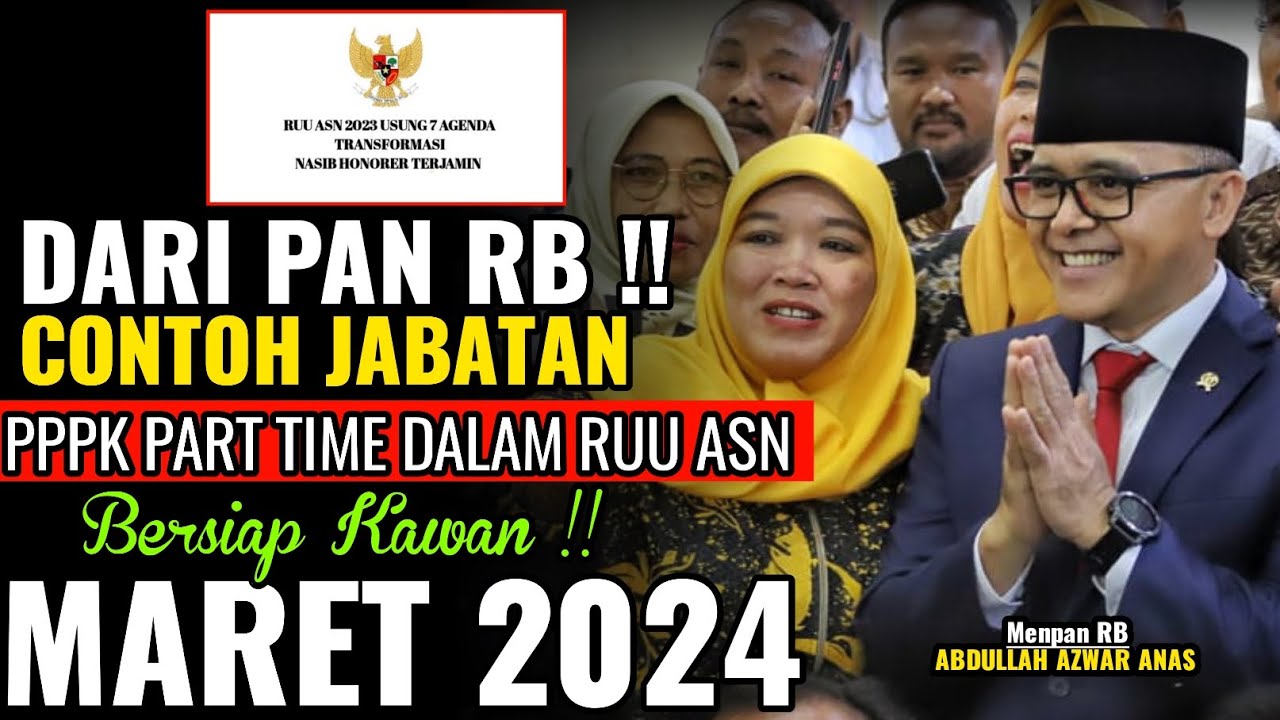 INFO PAN RB ‼️ HONORER BERSIAP MARET 2024,INI JABATAN PPPK PART TIME ...