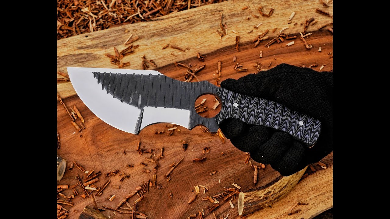 Hand forged D2 steel Tracker Knife with Scout Carry leather sheath ...