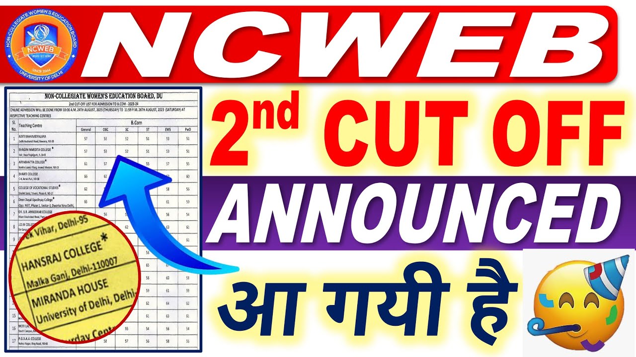 Ncweb 2nd cut off list 2023 | Ncweb - YouTube