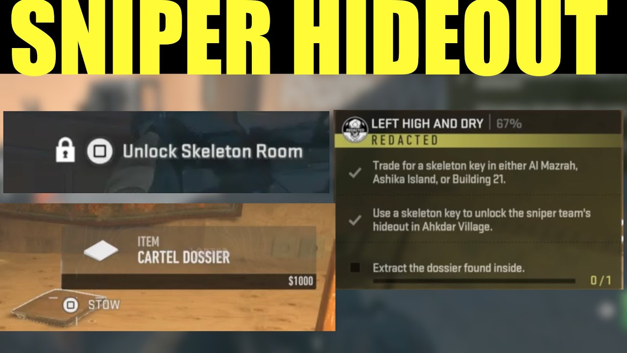 How To use The Skeleton Key To Unlock The Sniper Teams Hideout Dmz