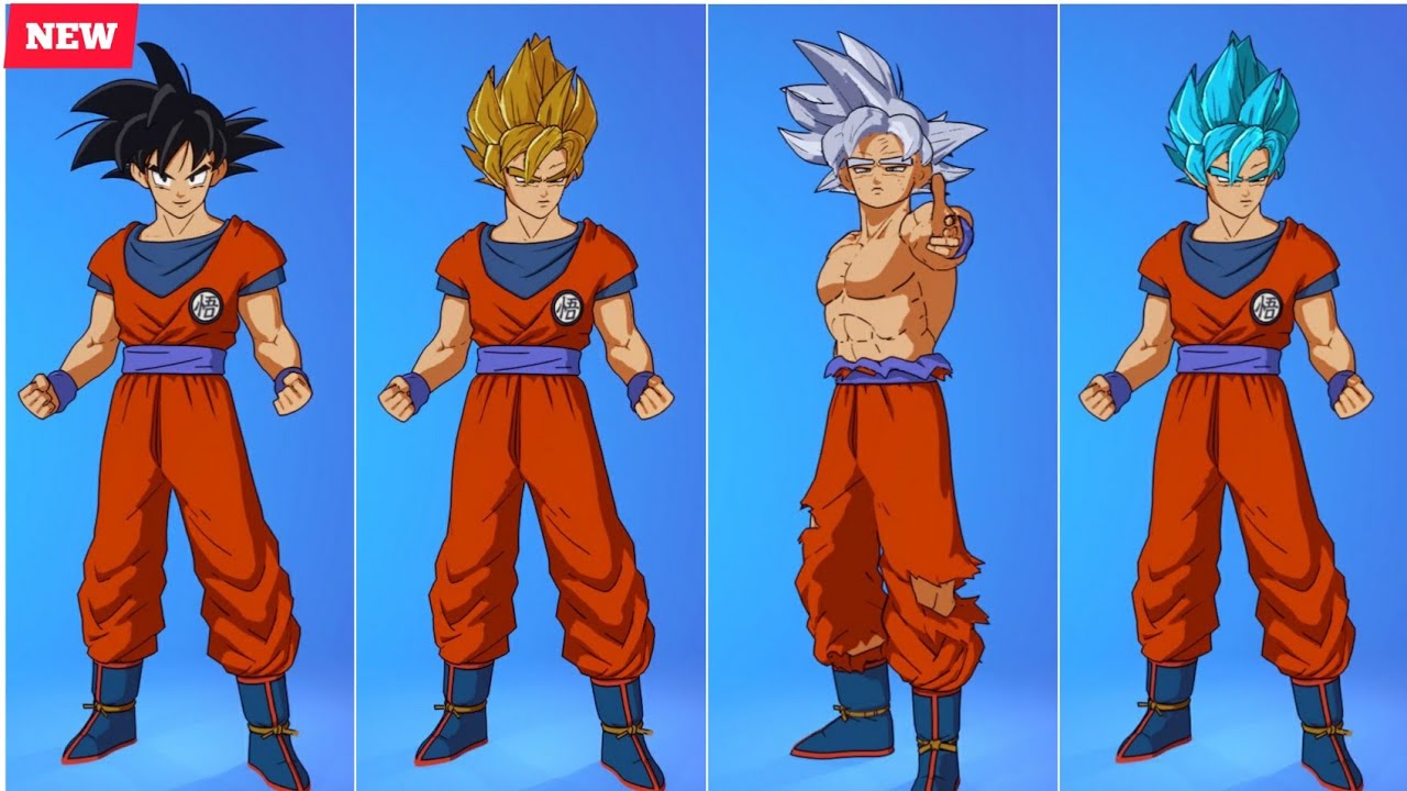 fortnite NEW Son Goku Skin showcase with icon series Dances & Emotes ...