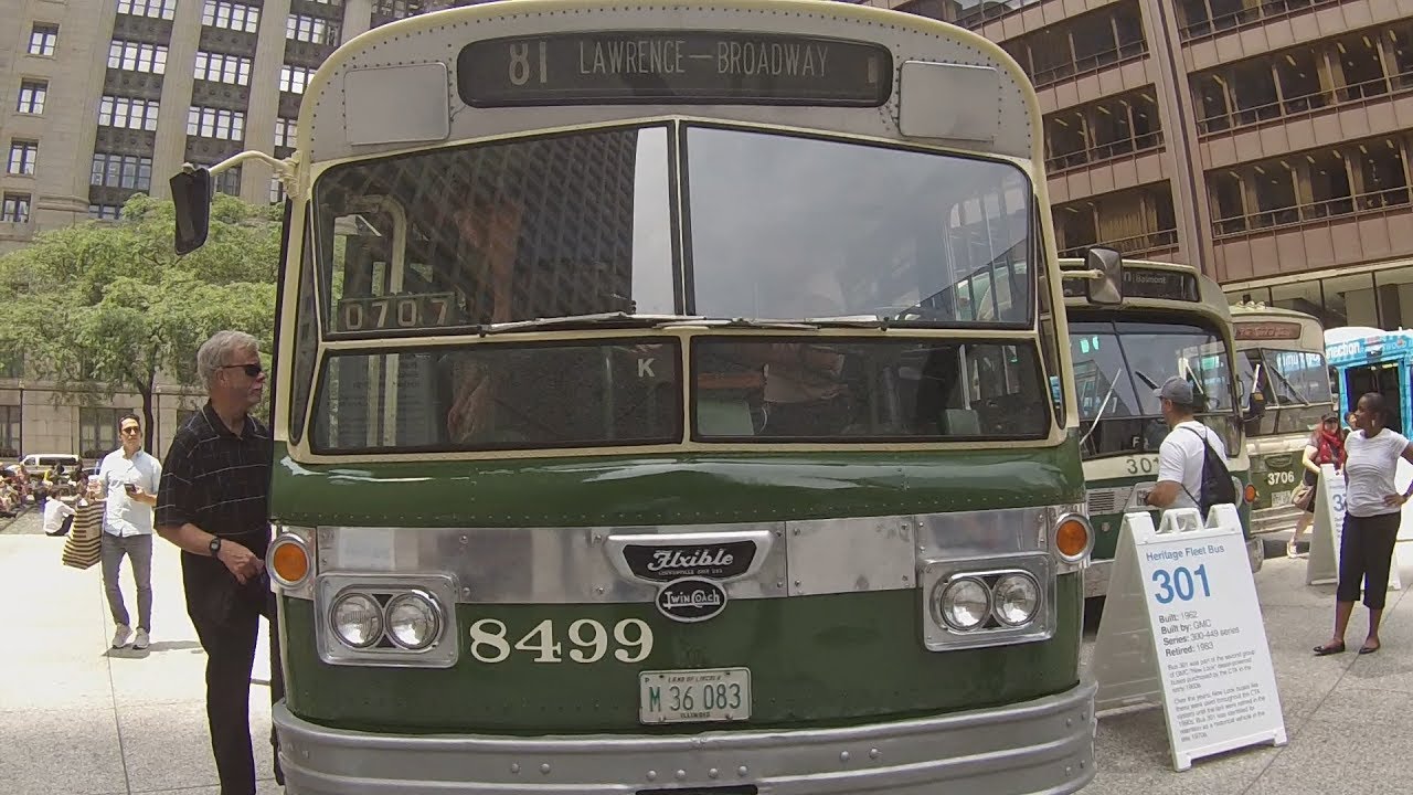 Chicago Tranit Authority 1960's Era Heritage Bus Fleet - YouTube
