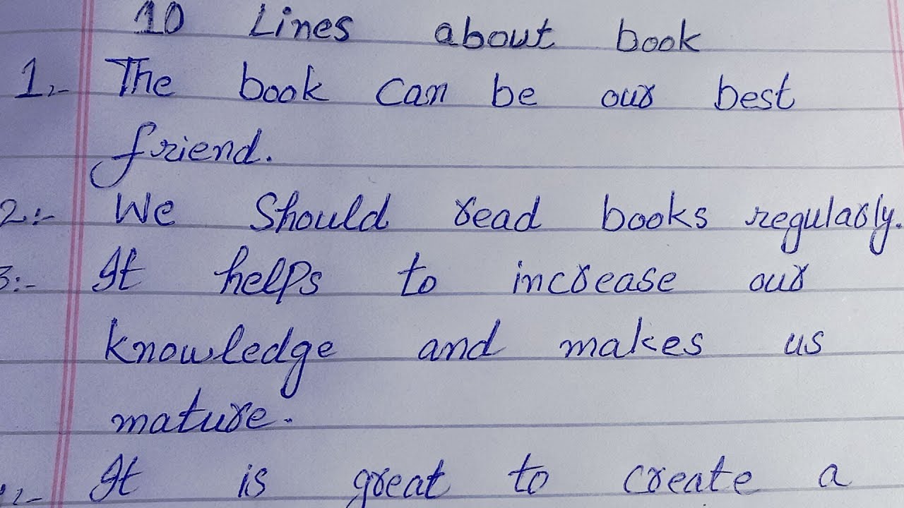 10 lines about book| 10 lines about my favourite book|SR Handwriting ...