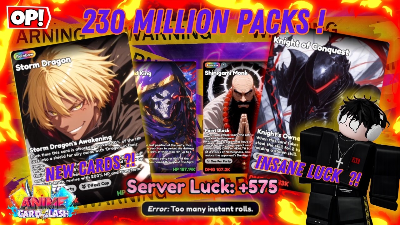 I OPENED 230 MILLION PACKS | SO MANY NEW CARD PULLS?! In Anime Card ...