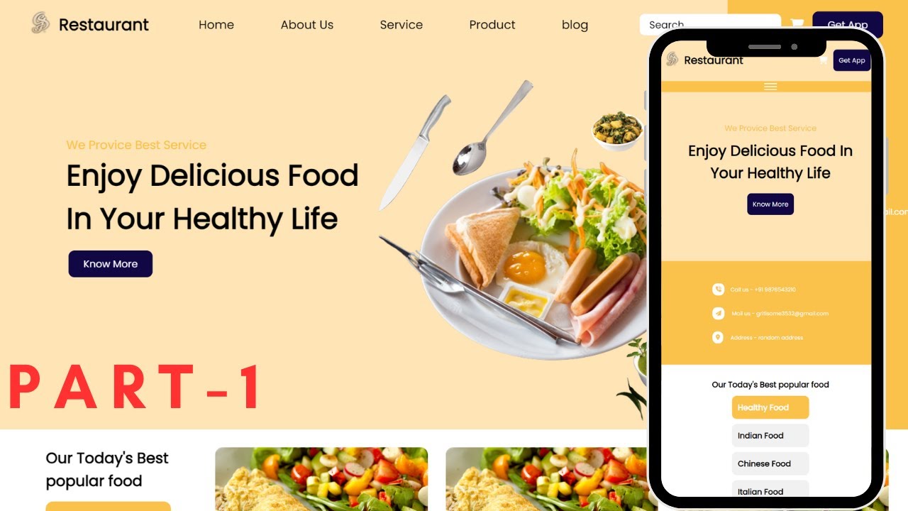 Responsive Food Website Layout Html Css Js Part 1 Youtube