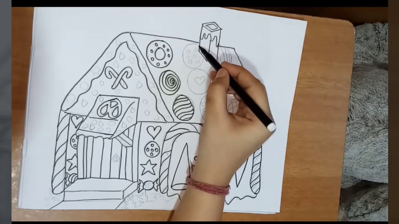 Learn how to draw chocolate candy house. - YouTube