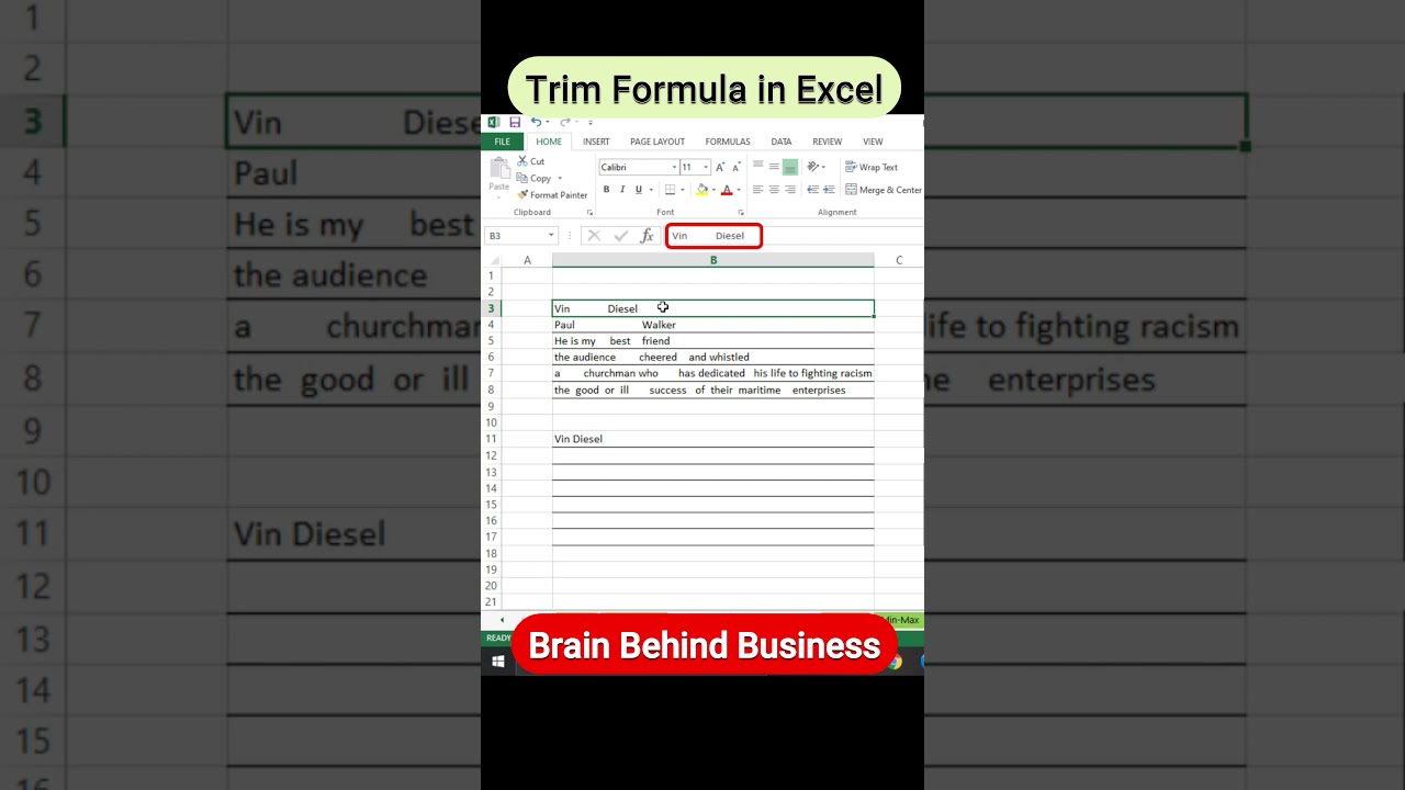 How To Remove Extra Space In Excel Cell Using Trim Function How To How To Remove Extra Space In Excel Cell Using Trim Function How To