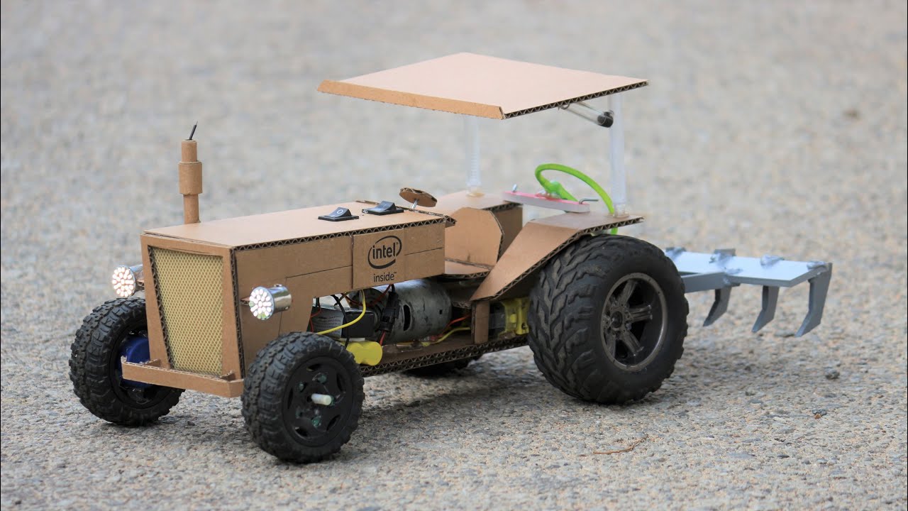 How To Make a Tractor - Tractor with Cultivator - YouTube