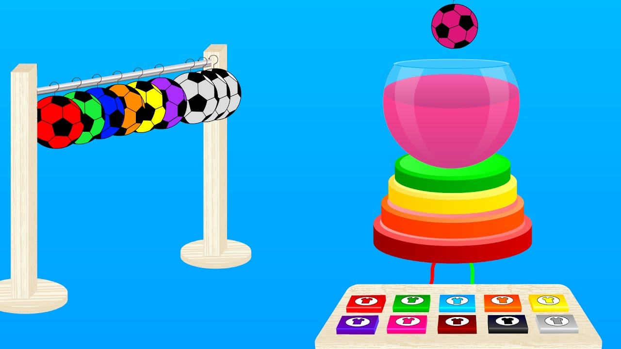 Learn Colors for Childrens with Soccer Balls | Kids Learning Videos ...