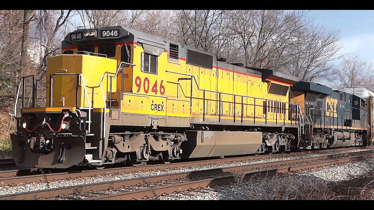 Ex- Union Pacific Leading CSX Auto Rack Train - YouTube