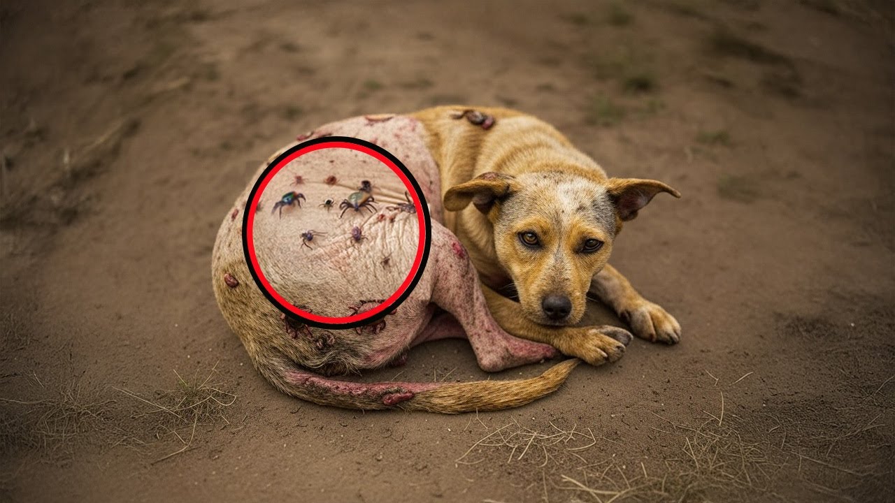Frail Dog Infested With Parasites Was Hiding 1 Huge Surprise - YouTube