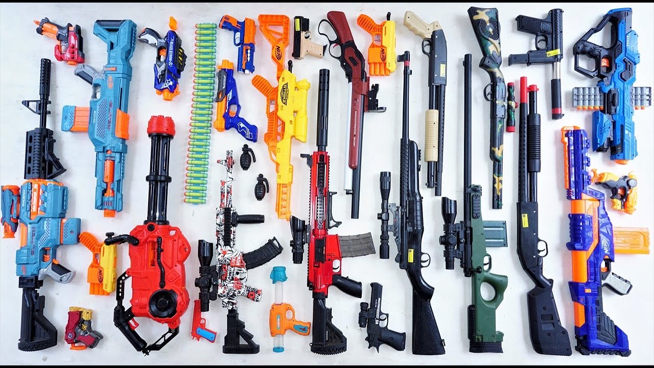 Collecting 7 Sniper AK47 SUB MACHINE GUN AWM REALISTIC SNIPER MACHINE ...