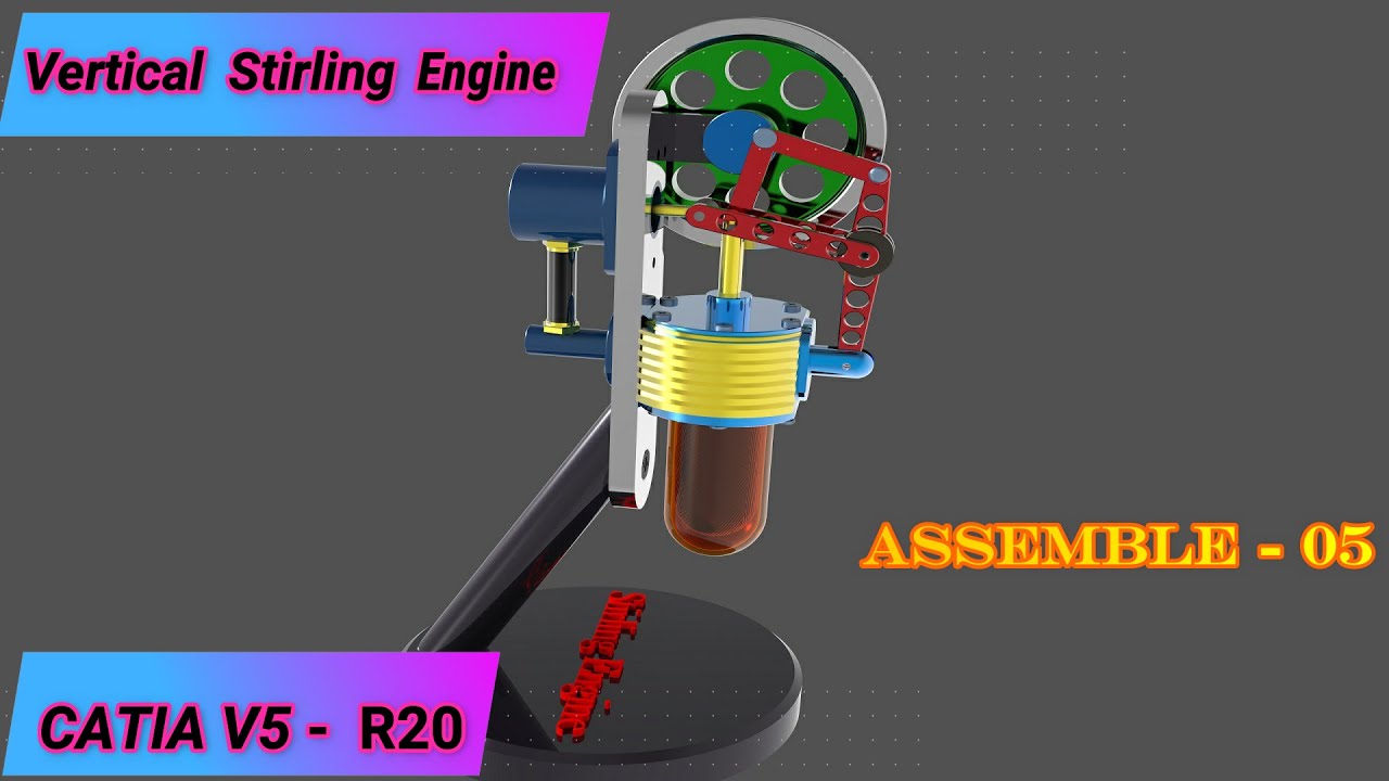 Stirling Engine Design in Catia | Assemble Part -05 | Advanced Assembly ...