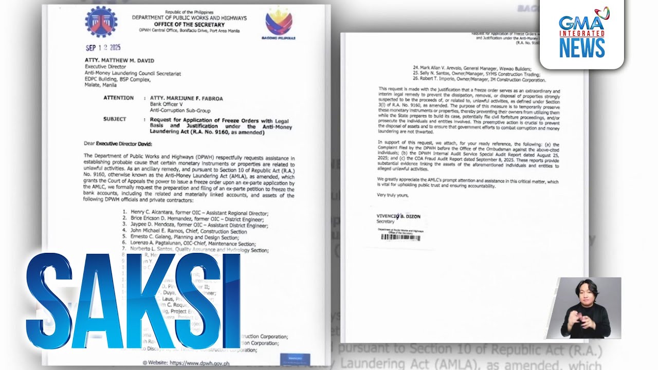 Freeze order issued vs 135 bank accounts linked to flood control ...
