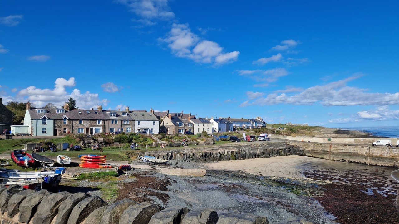 Northumberland Scenic Coast Route, Bamburgh to Dunstan Real time drive ...