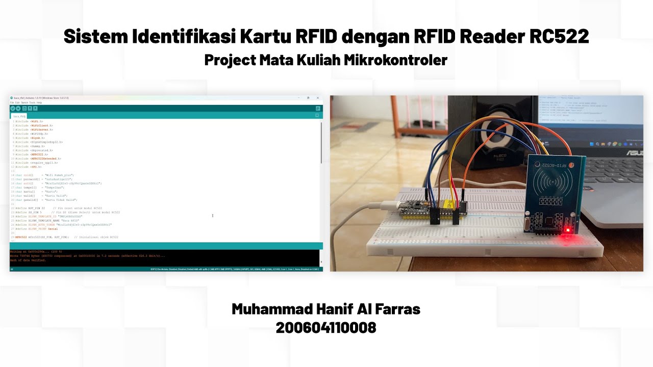 Sistem Identifikasi Kartu RFID dengan RFID Reader RC522 - YouTube