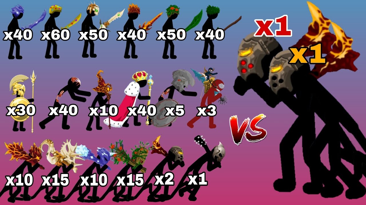 Full Stickman Army Vs Two Giant Leader - Epic Battle in Stick War ...