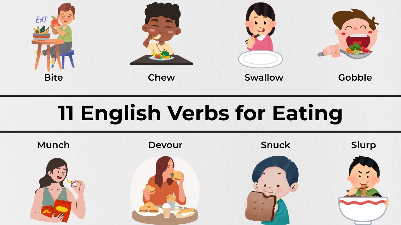 11 Must-Know Eating Verbs in English - YouTube