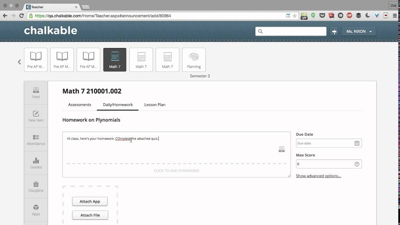 Chalkable Classroom: New Item - YouTube
