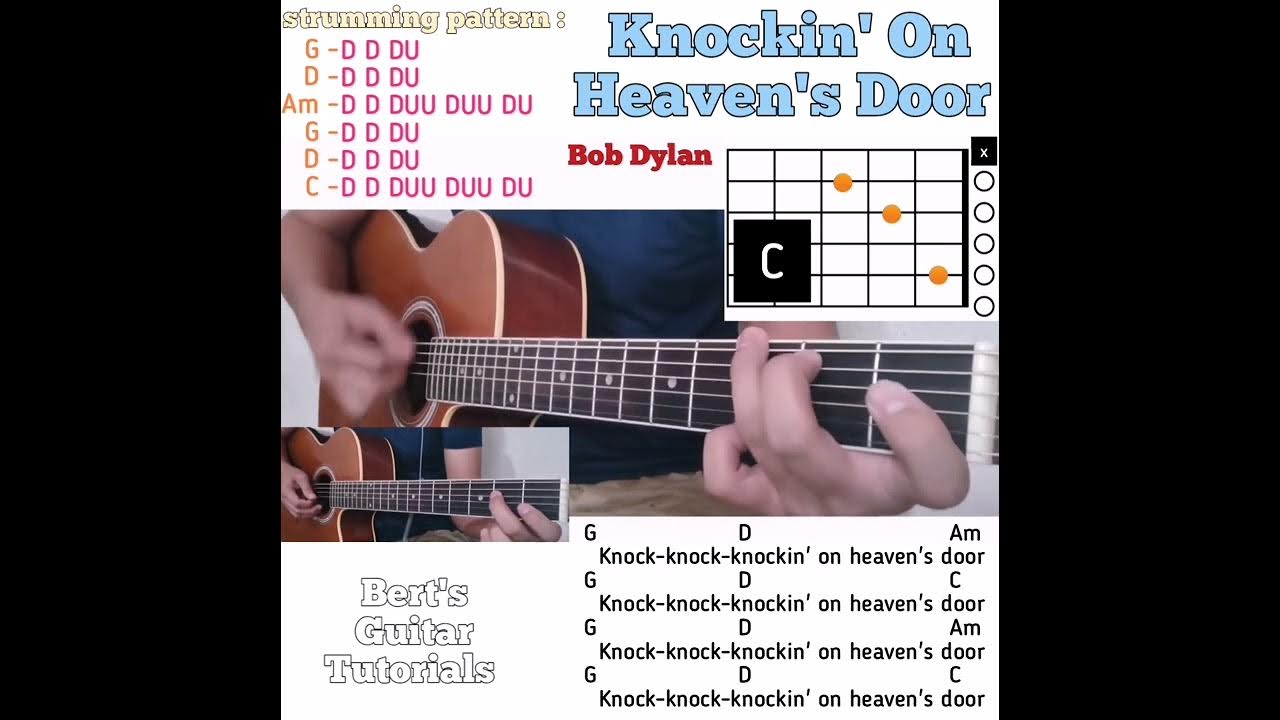 Knockin On Heaven's Door - Bob Dylan guitar chords w/ lyrics & strumming tutorial - YouTube