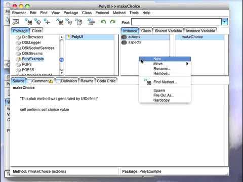 Tutorial: VisualWorks Basic Introduction - Polymorphic Behavior - YouTube