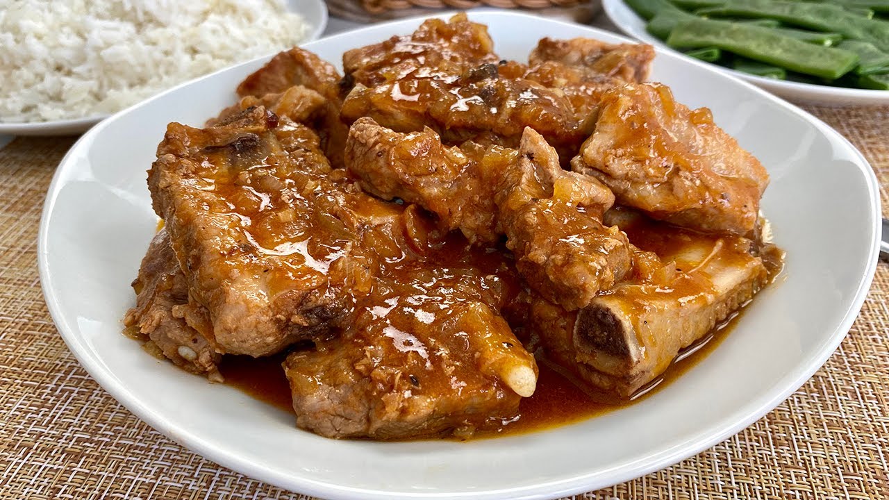 Make your PORK RIBS different and try them stewed in sauce - YouTube