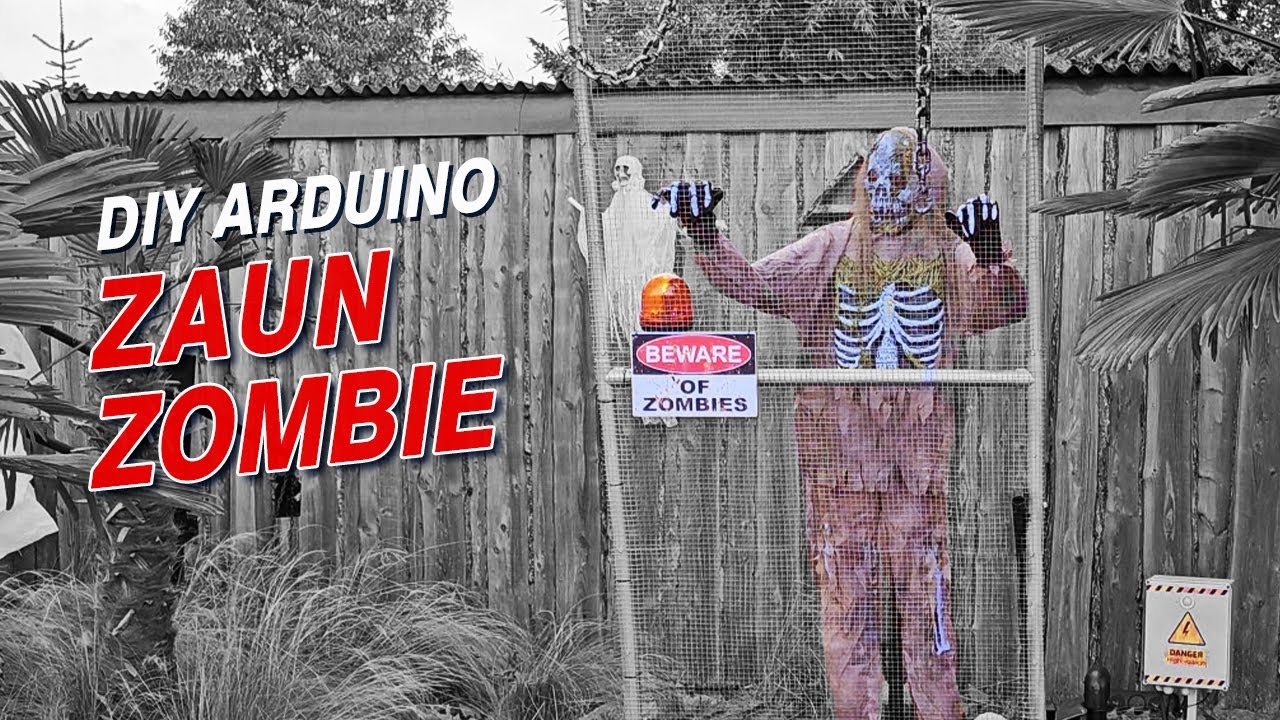 Zombiezaun Halloween Projekt - Fence Banging Zombie - YouTube
