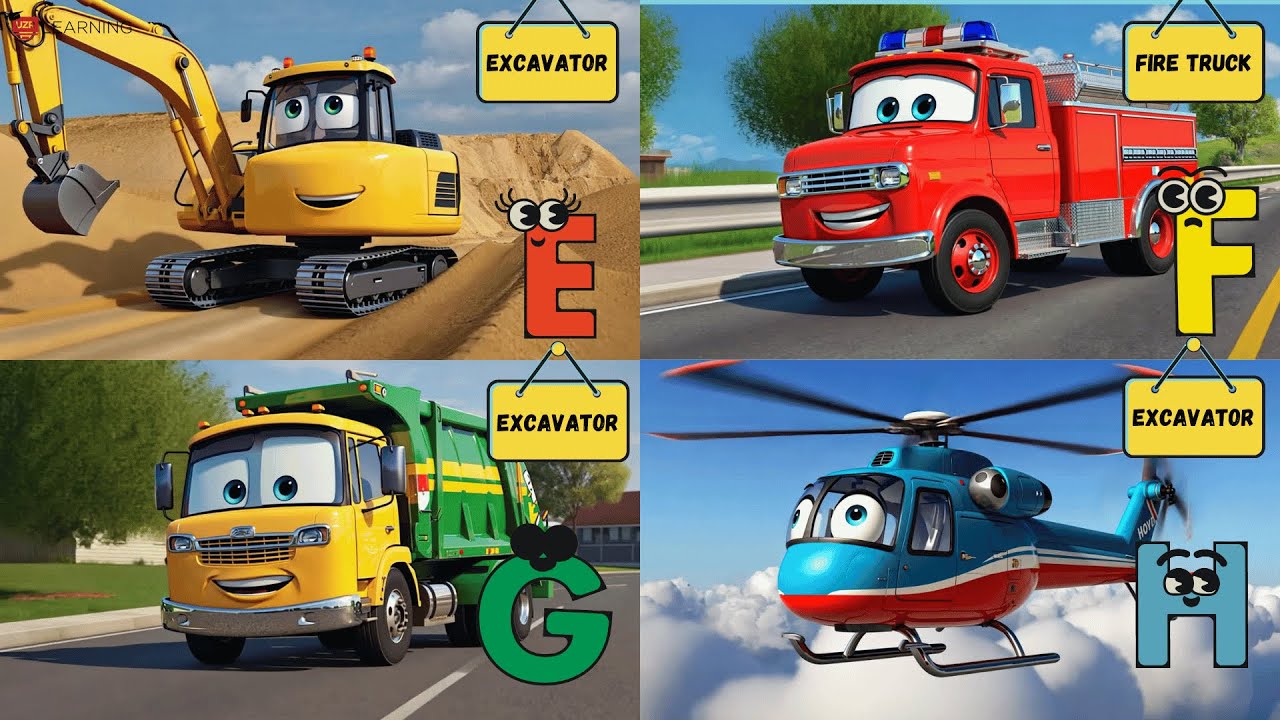 ABC Vehicles Song for Kids | Learn A to Z Transport With Fun Rhymes ...