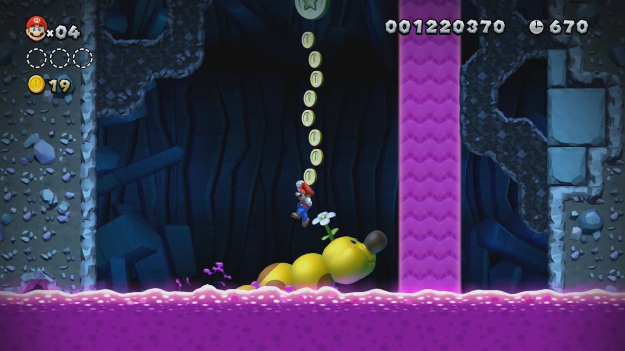 My Favourite Wriggly Worm Custom NSMBU Level - YouTube