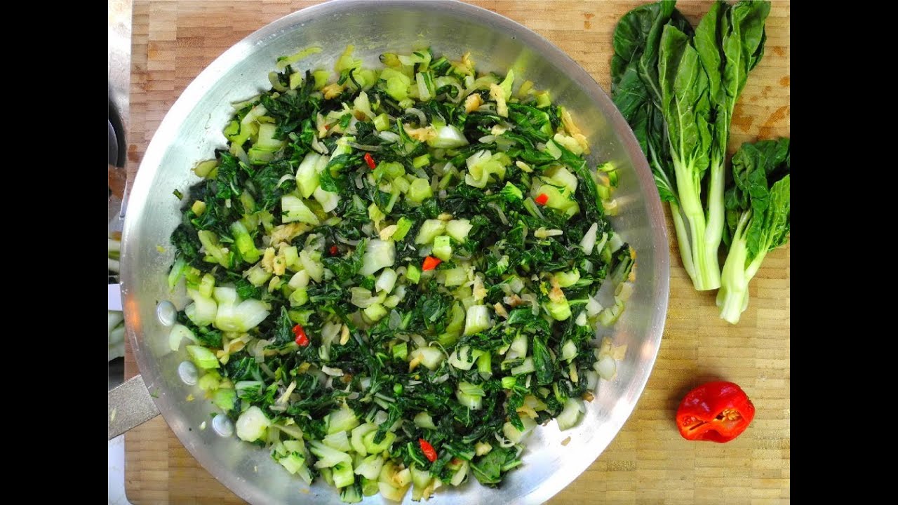 Baby Pak Choi With Salted Cod The Caribbean Way. - YouTube