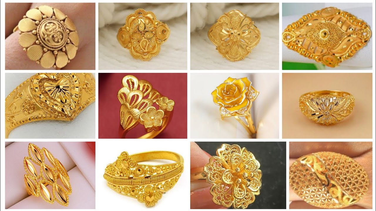 Latest 22k Gold Ring Designs 2024 | Luxury Gold Rings | Royal Gold ...
