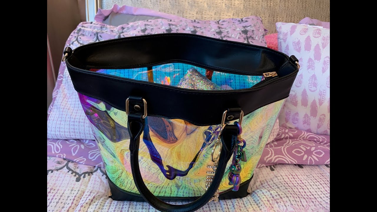 OMG Check Out This Unique Mirrored Iridescent Bag & What's In It ...